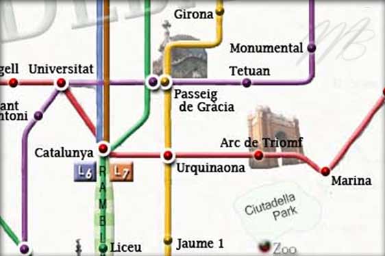 Barcelona metro map - Barcelona metro map pdf with tourist attractions ...